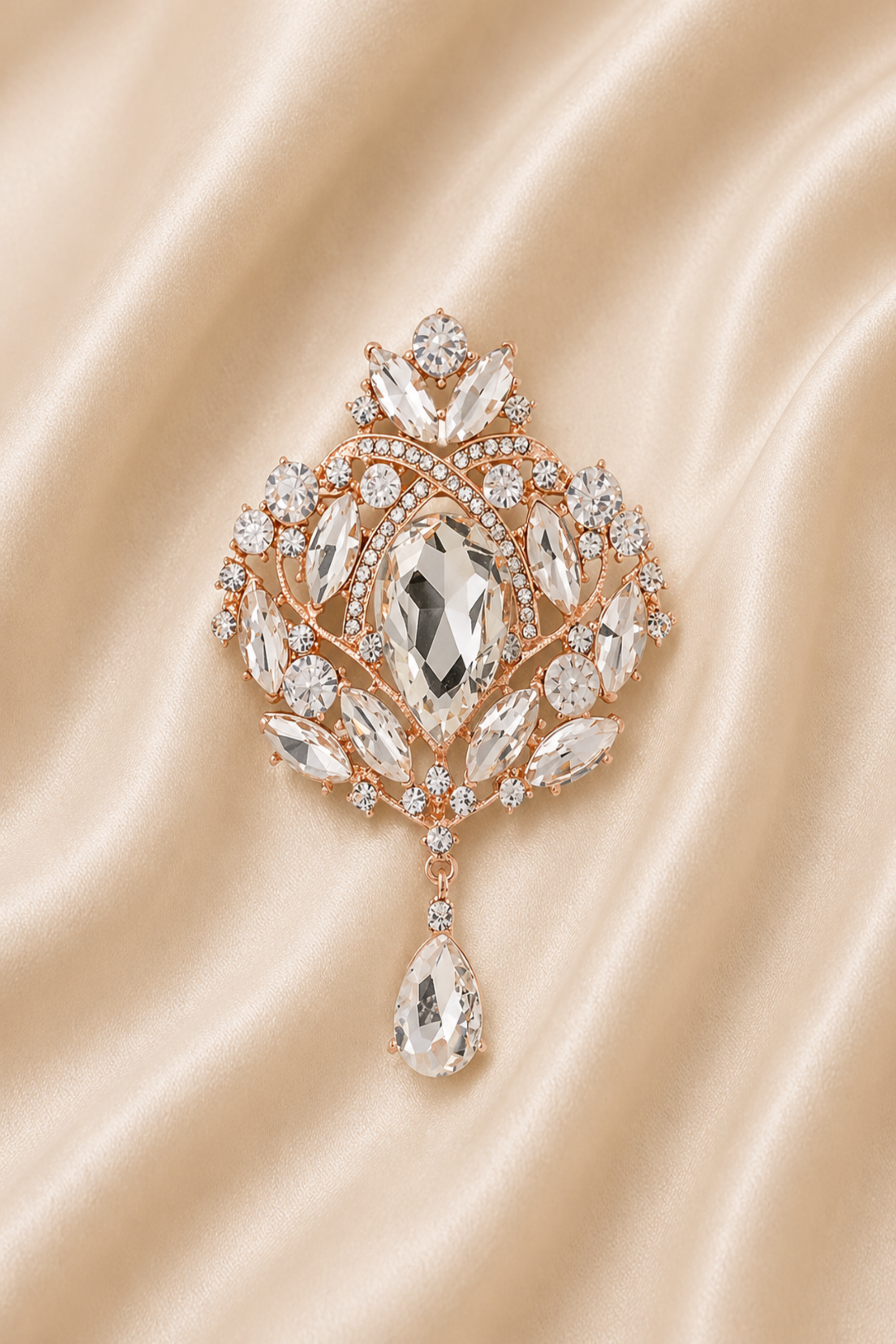 Shop Crystal Brooch Pin with Drop Detail Accent – Seyuri